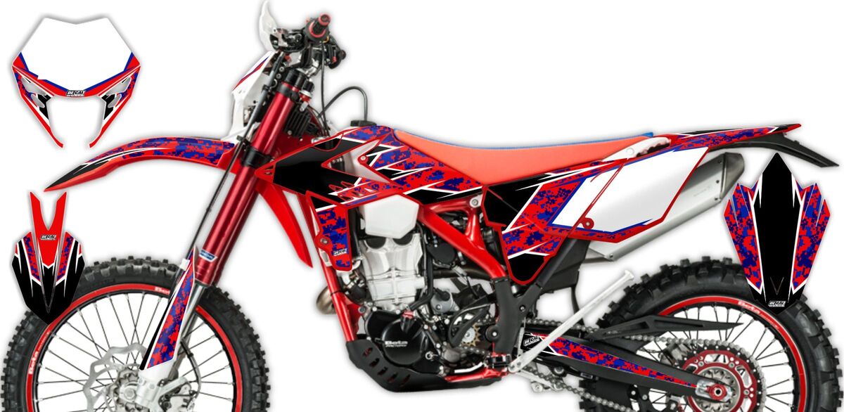 Beta RR Red/Black Digital Camo Semi Custom Complete Graphics Kit