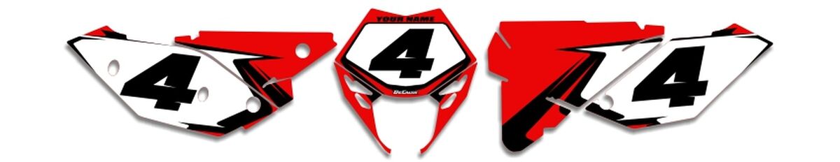 Beta RR Red/Black T-4 Number Plate Graphics Kit