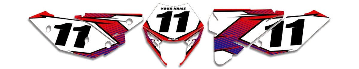 Beta RR Red/White T-11 Number Plate Graphics Kit