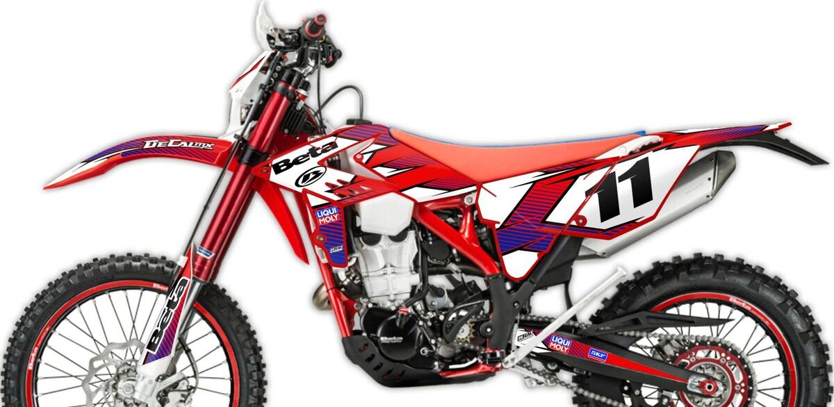 Beta RR Red/White T-11 Number Plate Graphics Kit
