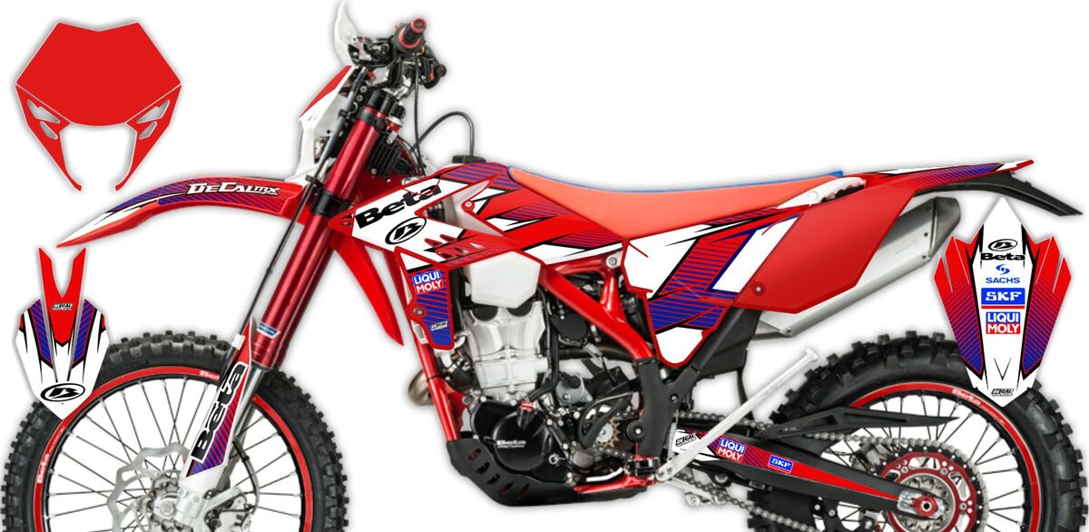 Beta RR Red/White T-11 Number Plate Graphics Kit