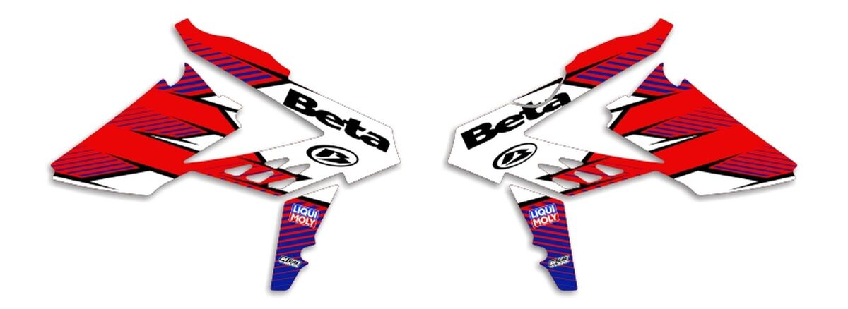 Beta RR Red/White T-11 Number Plate Graphics Kit