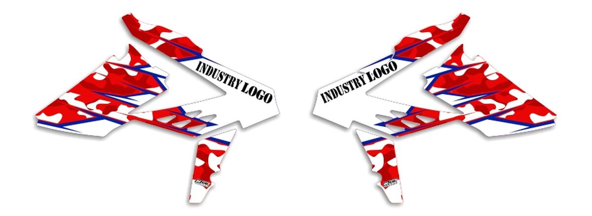 Beta RR Red/White Traditional Camo Semi Custom Rad Graphics Kit