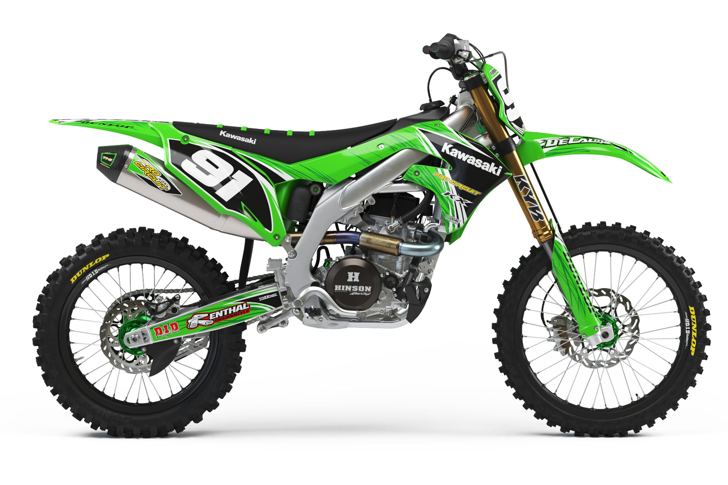 Kawasaki KX85 Green/Blue T-9 Semi Custom Full Graphics Kit