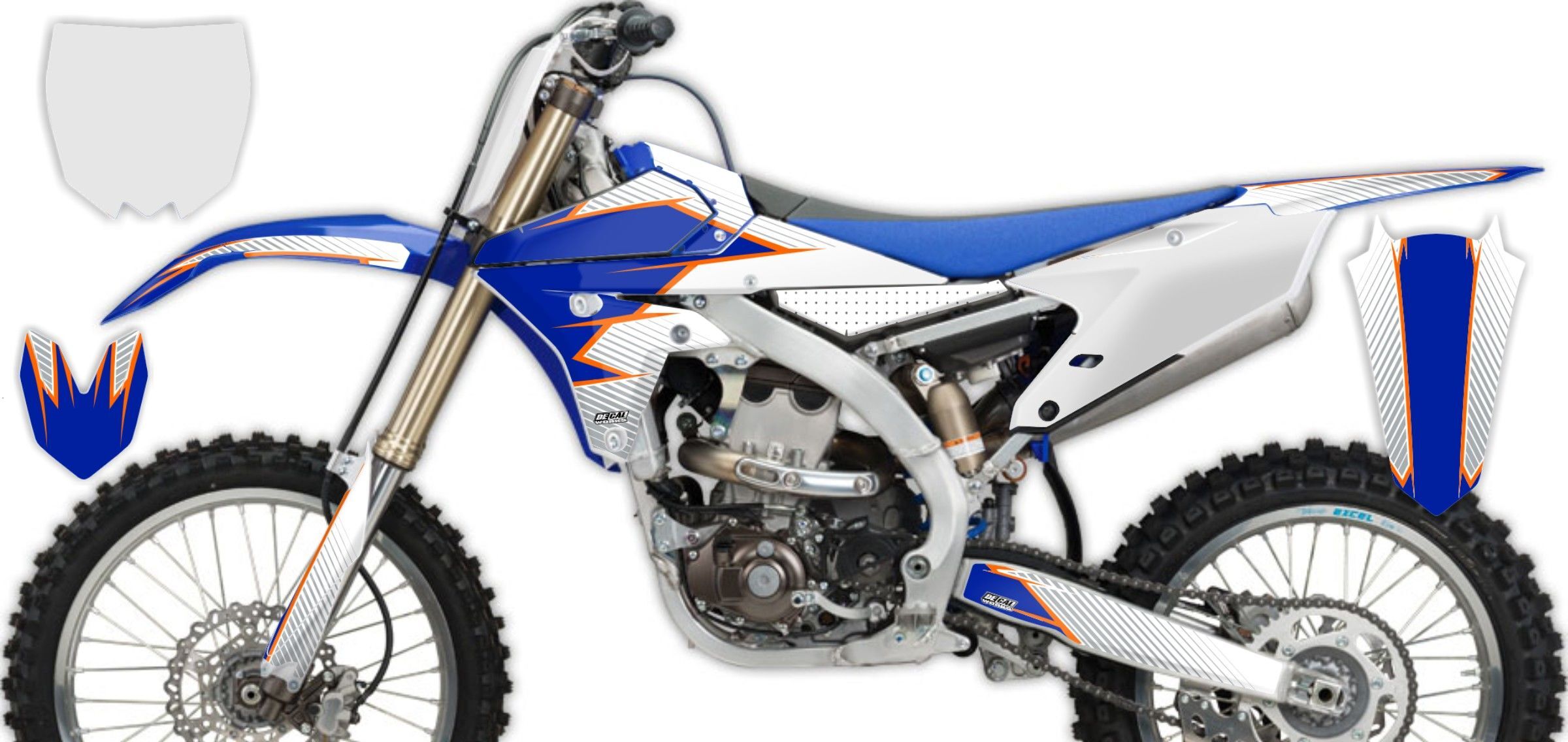 Yamaha YZ450F White/Blue T-11 Semi Custom Full Graphics Kit