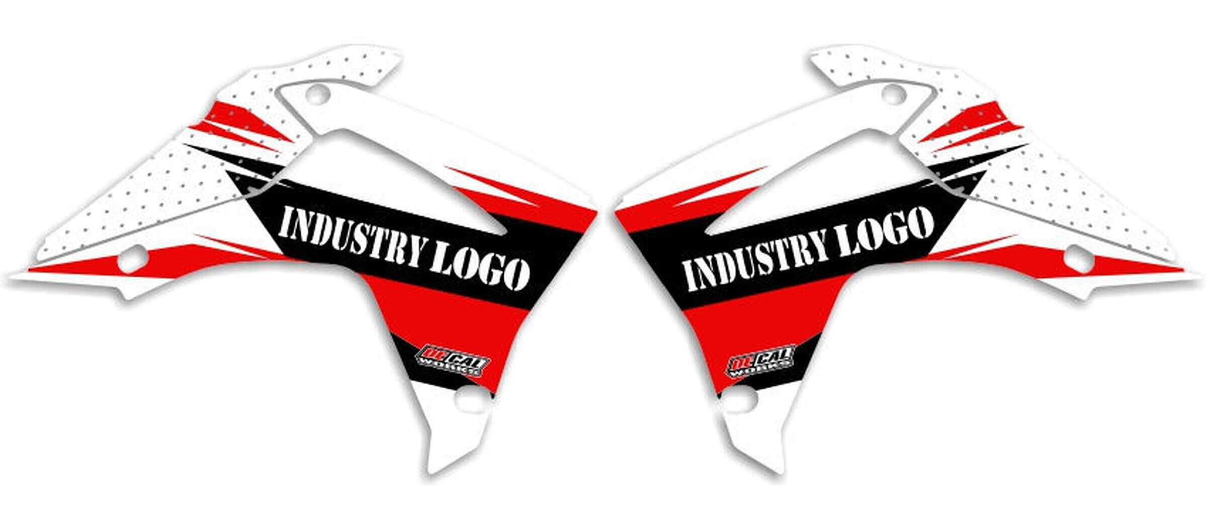 Honda White / Red / Black T-3 Series Semi Custom Rad Graphics Kit