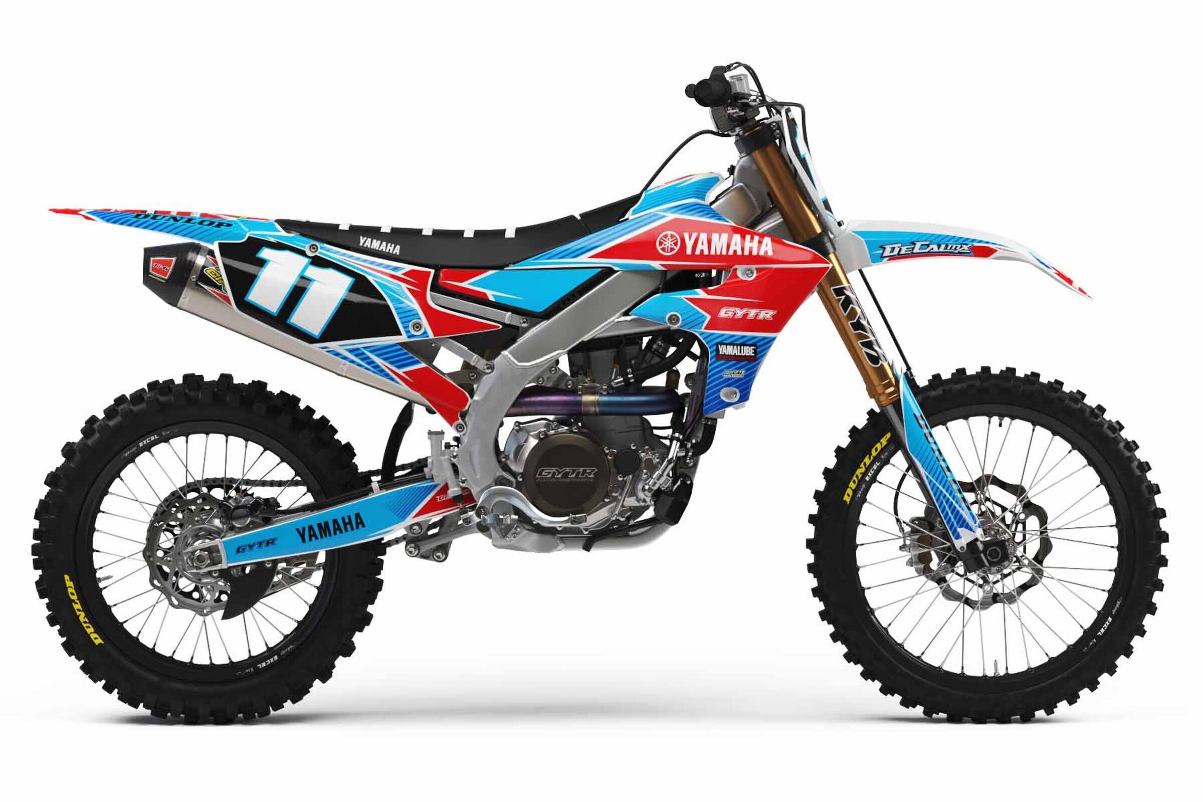 Yamaha YZ250 White/Blue T-11 Semi Custom Rad Graphics Kit