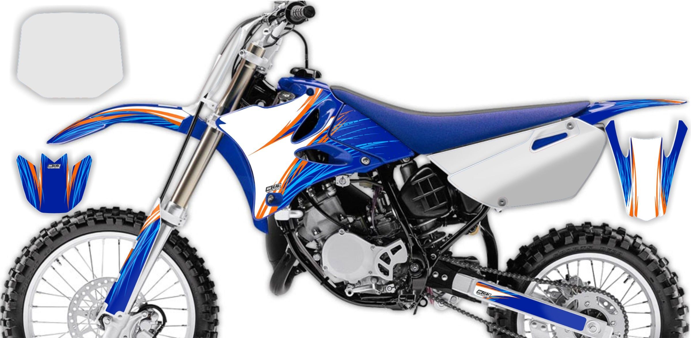 Yamaha YZ85 Blue/White T-9 Semi Custom Complete Graphics Kit