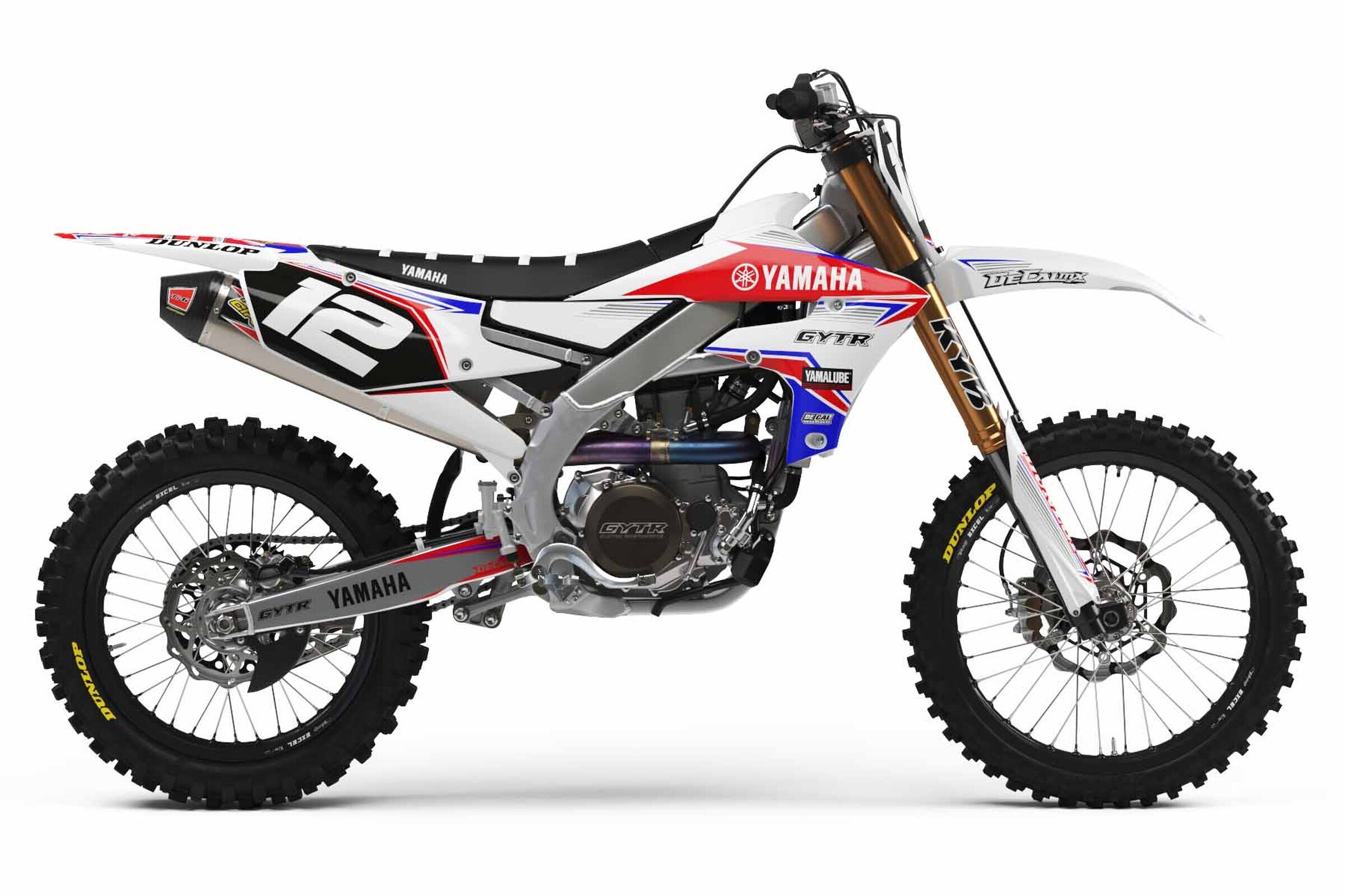 Yamaha YZ85 White/Black T-12 Semi Custom Full Graphics Kit