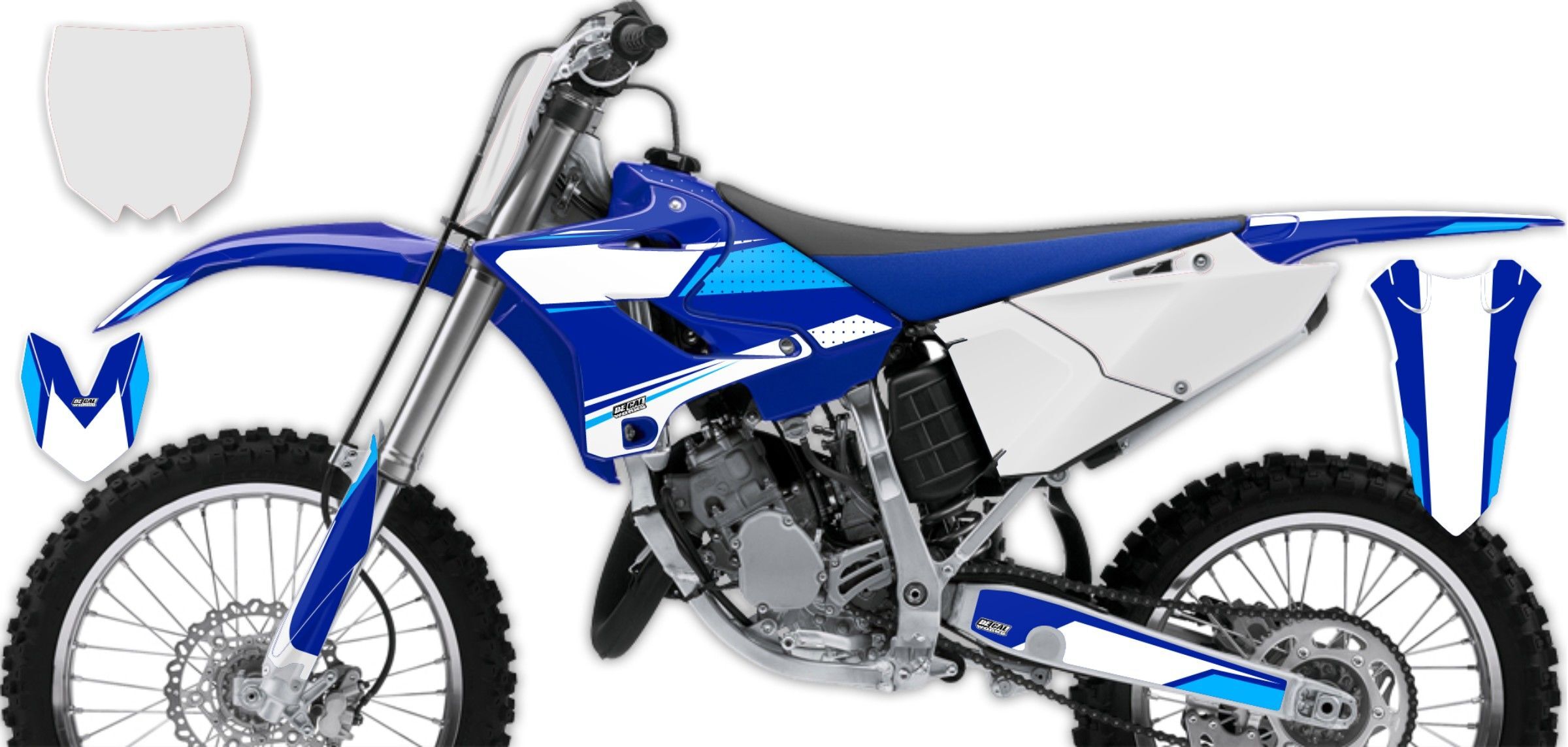 Yamaha YZ125 Blue/White T-1 Semi Custom Full Graphics Kit