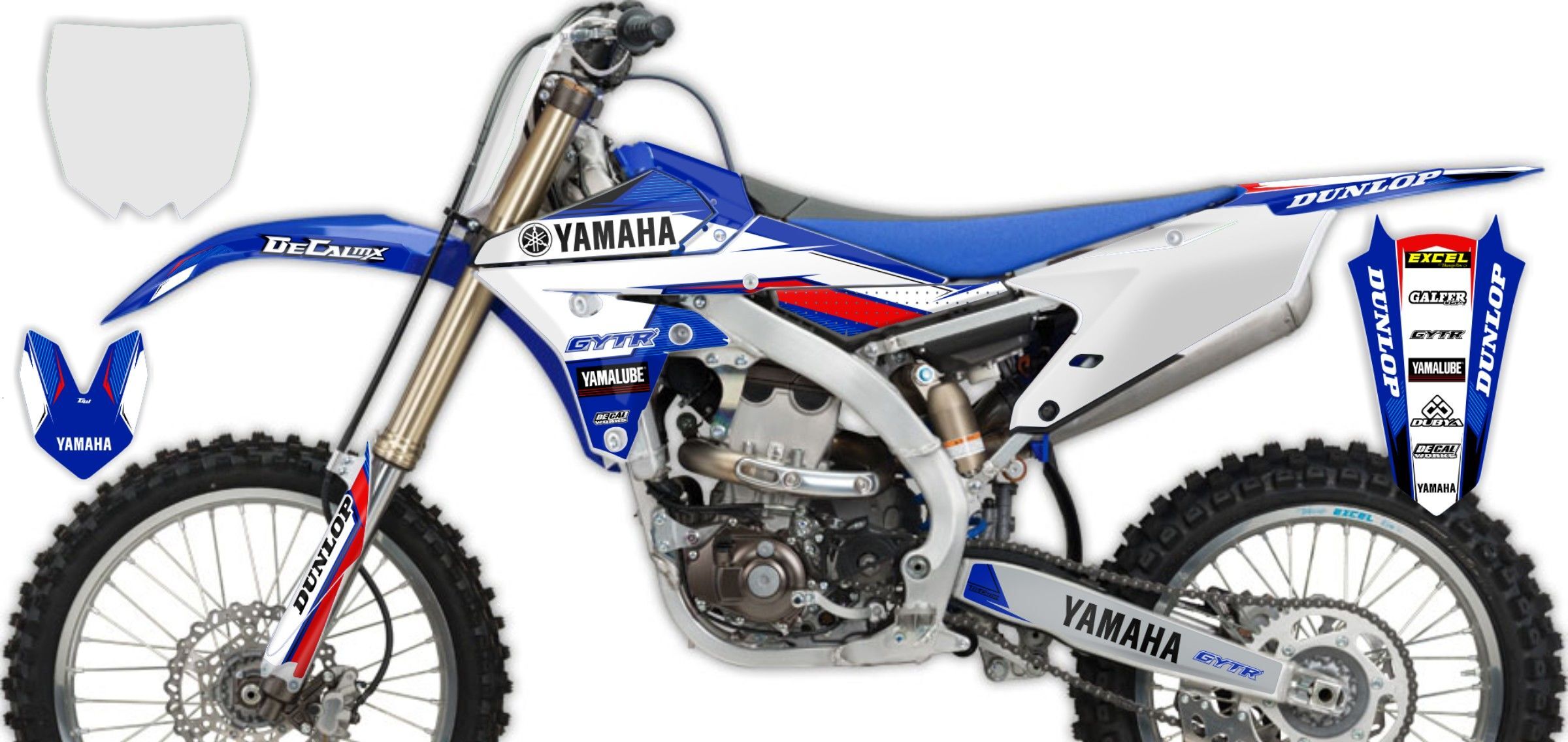 Yamaha YZ450F Blue/White T-16 Ready Made Rad Graphics Kit