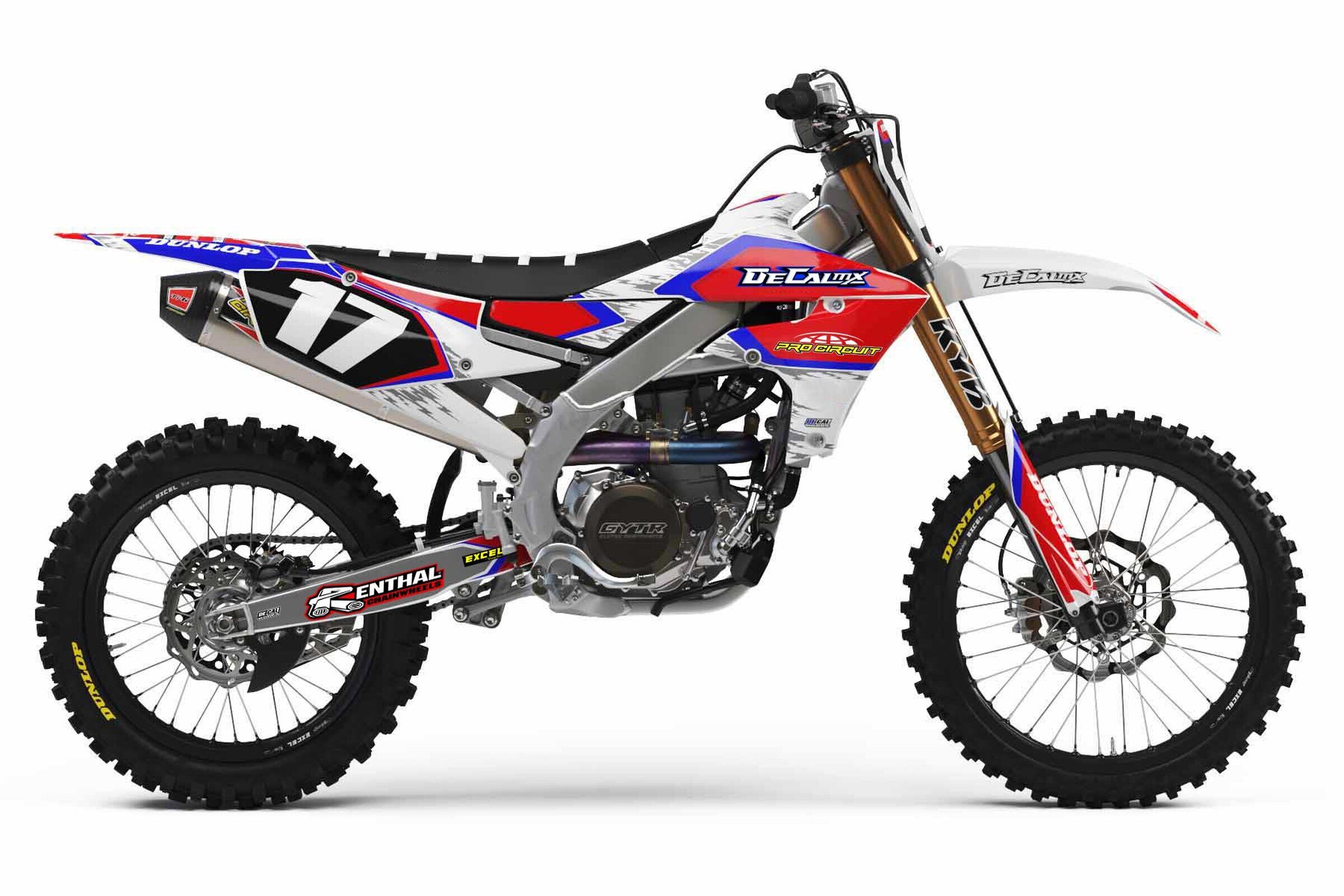 Yamaha YZ250F Blue/White T-17 Ready Made Complete Graphics Kit