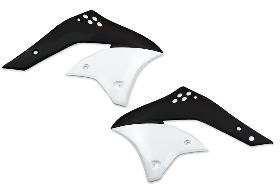 UFO White, Black Radiator Shroud Set 06-08 KX250F