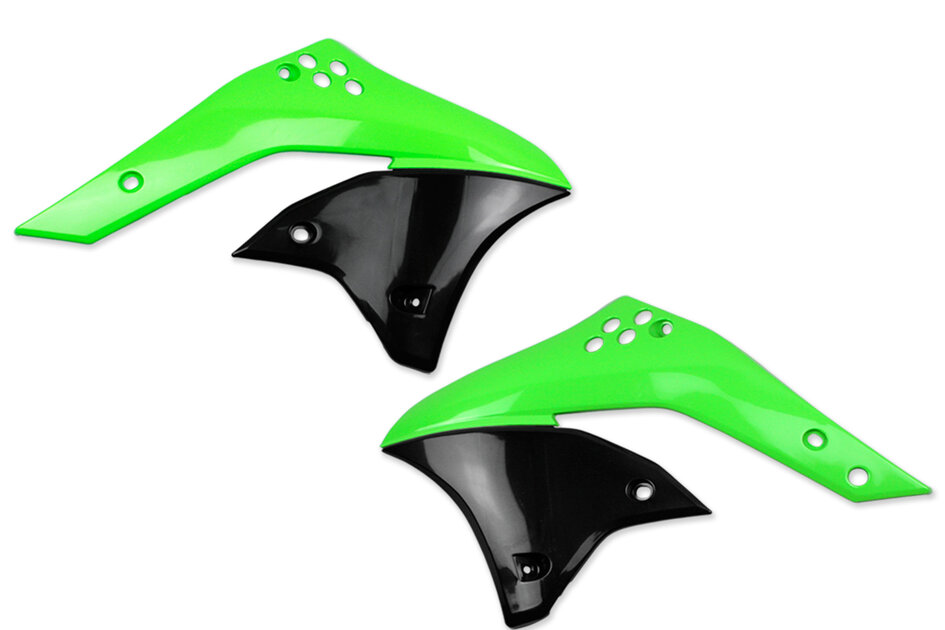 UFO Green, Black Radiator Shroud Set 06-08 KX250F