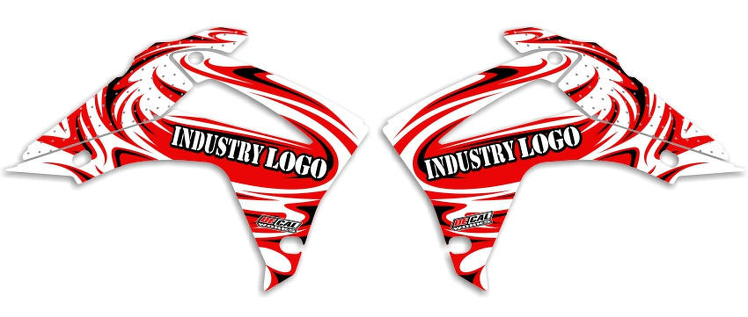 Honda CRF450 White/Red T-7 Semi Custom Rad Graphics Kit