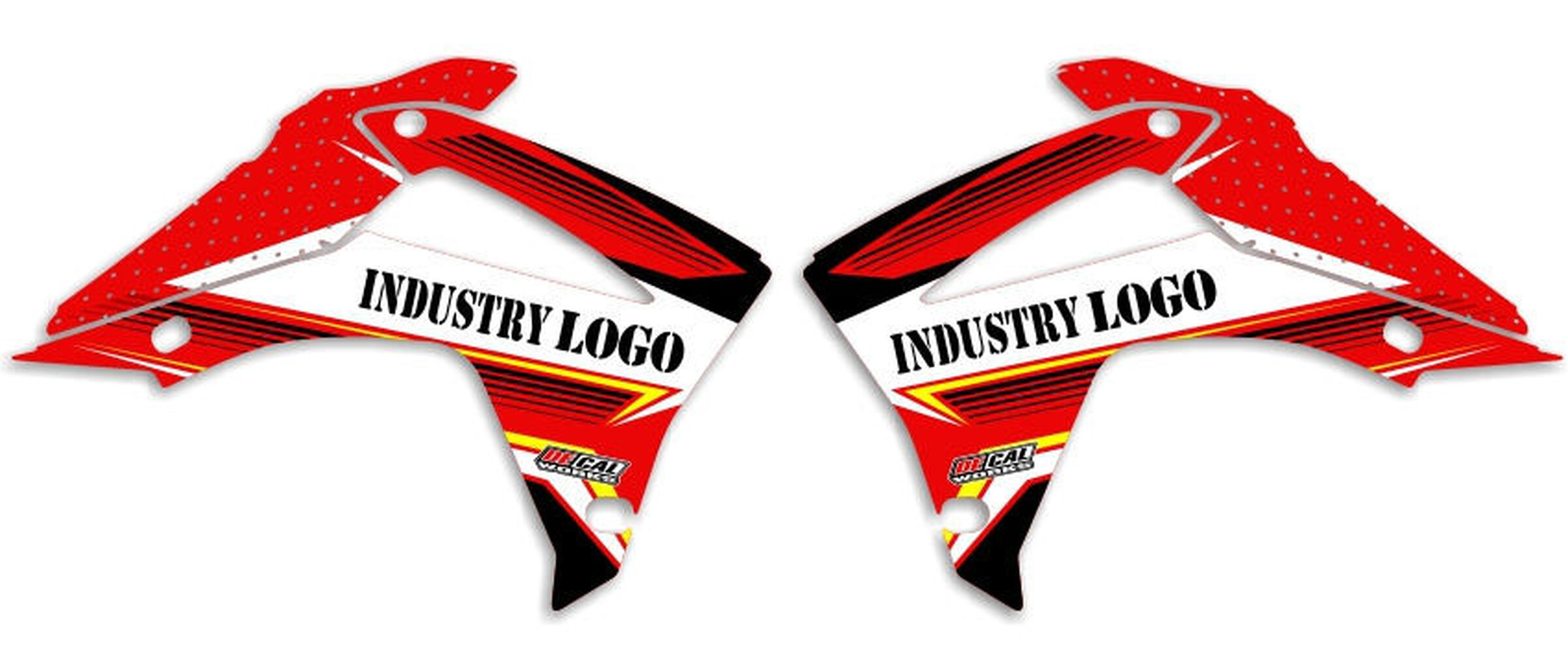 Honda CRF450 Red/White T-12 Semi Custom Complete Graphics Kit