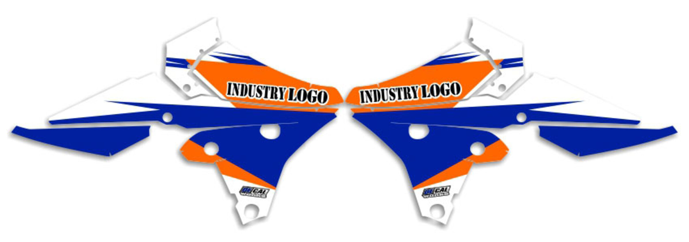 Yamaha YZ125 White/Blue T-3 Number Plate Graphics Kit