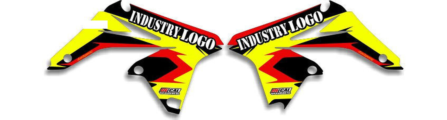 Suzuki RM125 Black/Yellow T-4 Semi Custom Complete Graphics Kit