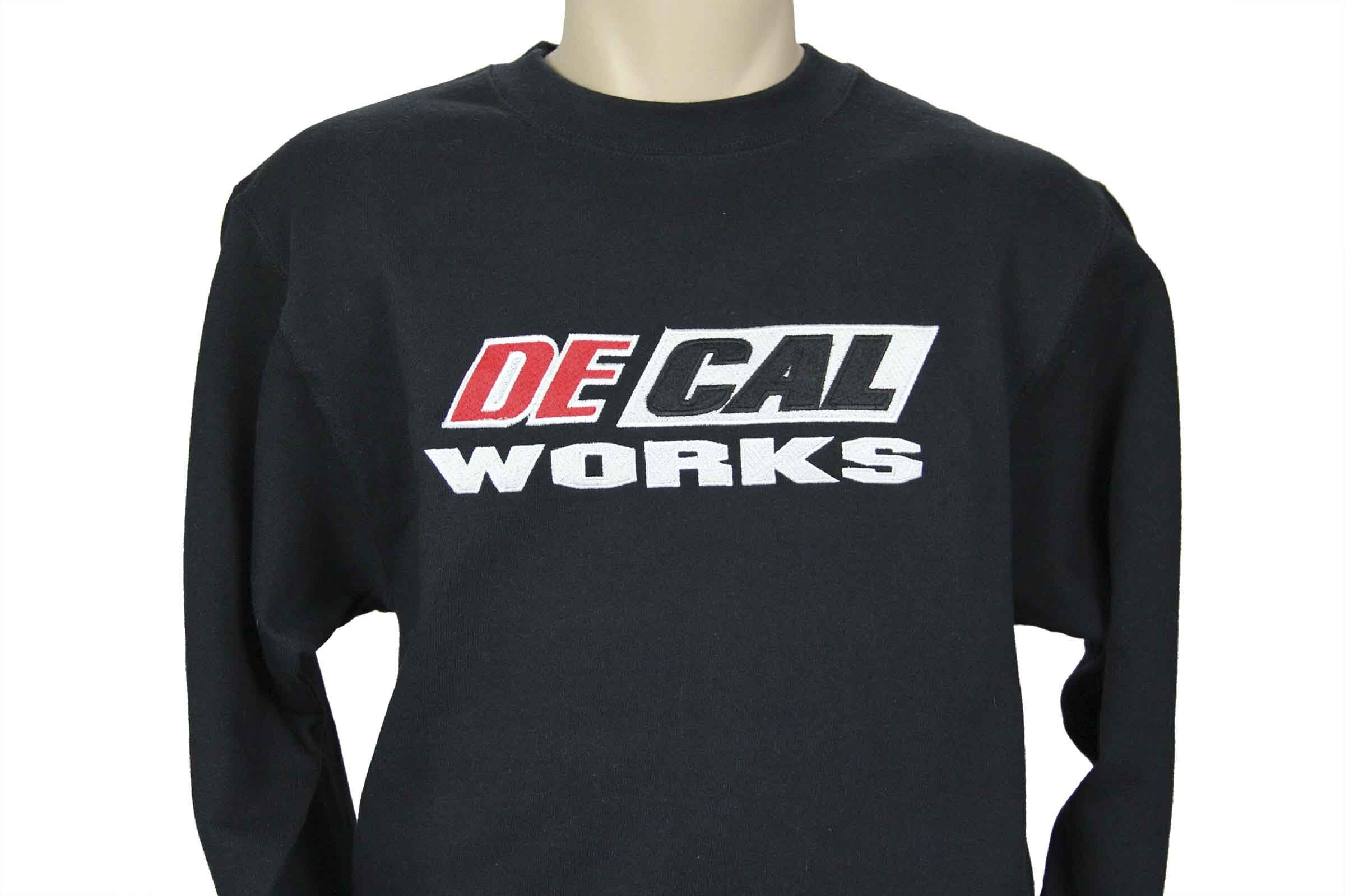 DeCal Works Black Big Front Embroidered Sweatshirt