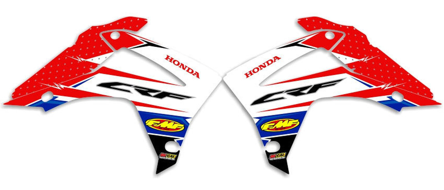 Honda CR125 White/Red T-15 Number Plate Graphics Kit with Airbox