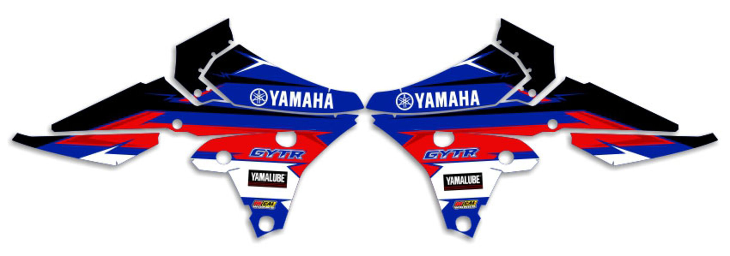 Yamaha YZ125 White/Blue T-15 Number Plate Graphics Kit