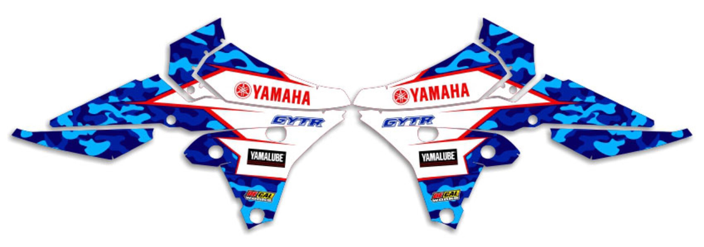 Yamaha YZ450F Blue/White Traditional Camo Ready Made Complete Graphics Kit