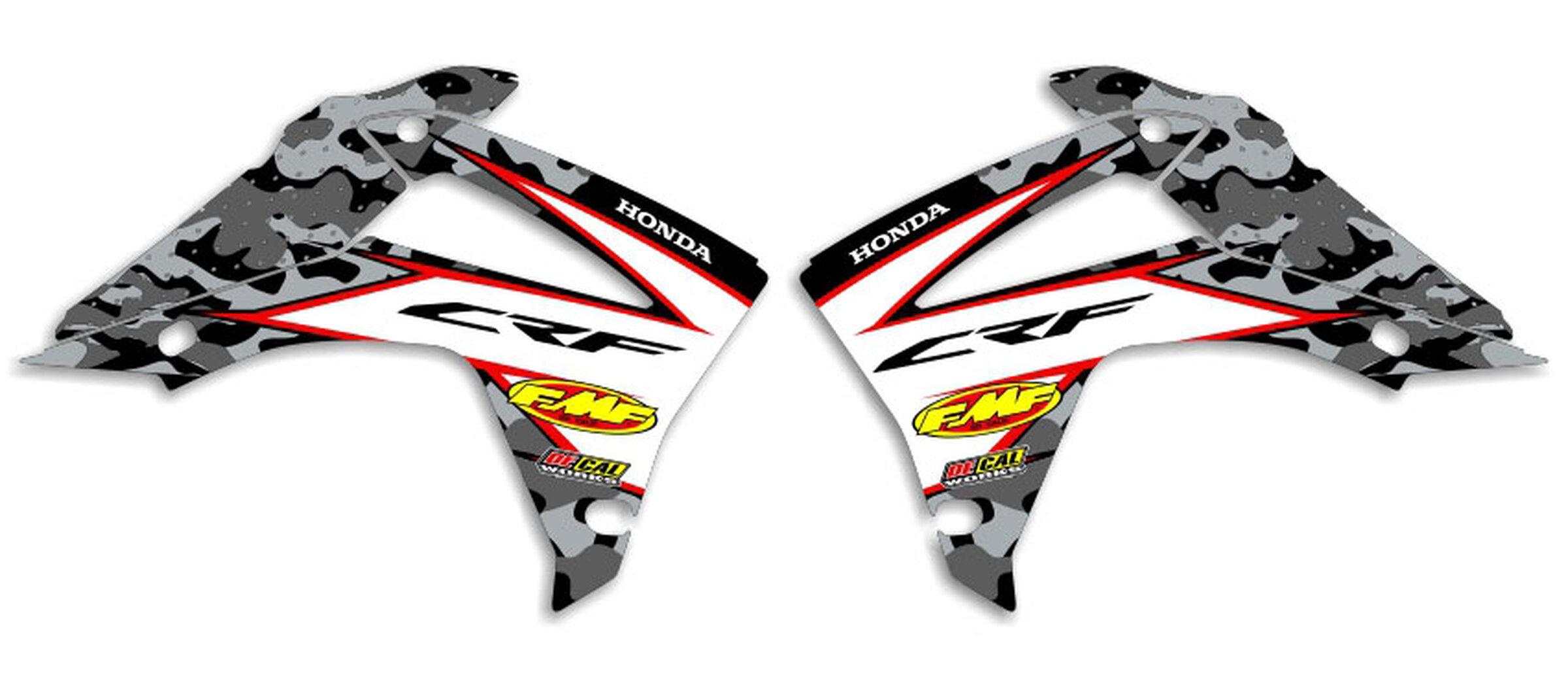 Honda CRF450 Black/White Traditional Camo Ready Made Complete Graphics Kit