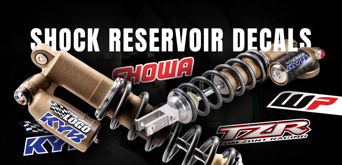 Custom Dirt Bike Shock Reservoir Decals | DeCal Works | Fast Shipping