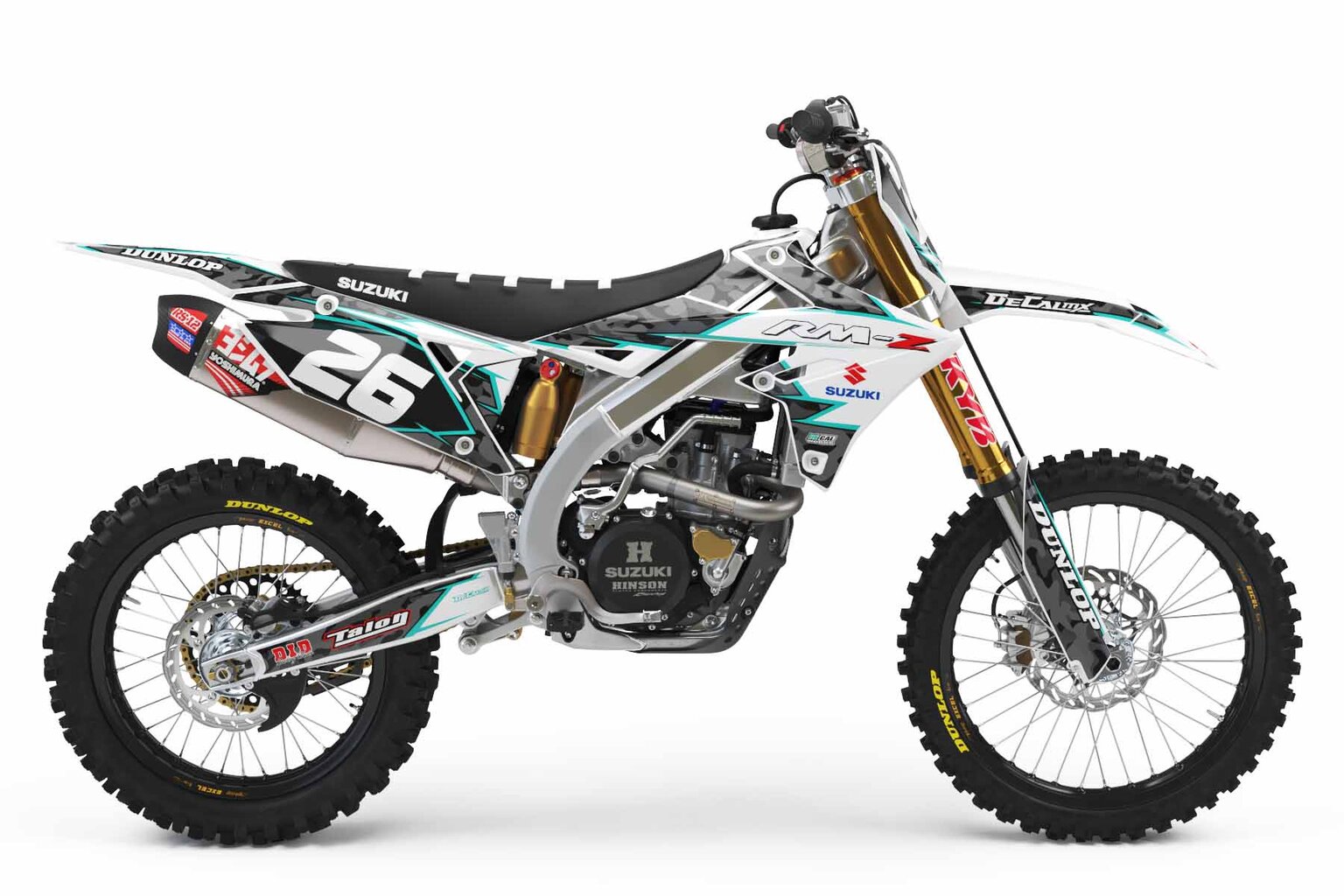 Suzuki RMZ450 White/Black Traditional Camo Semi Custom Complete Graphics Kit