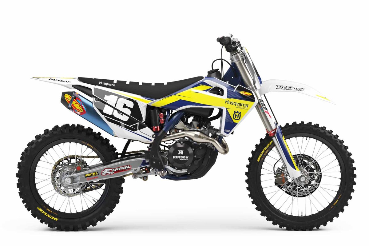 Husqvarna FC White/Navy T-16 Semi Custom Complete Graphics Kit