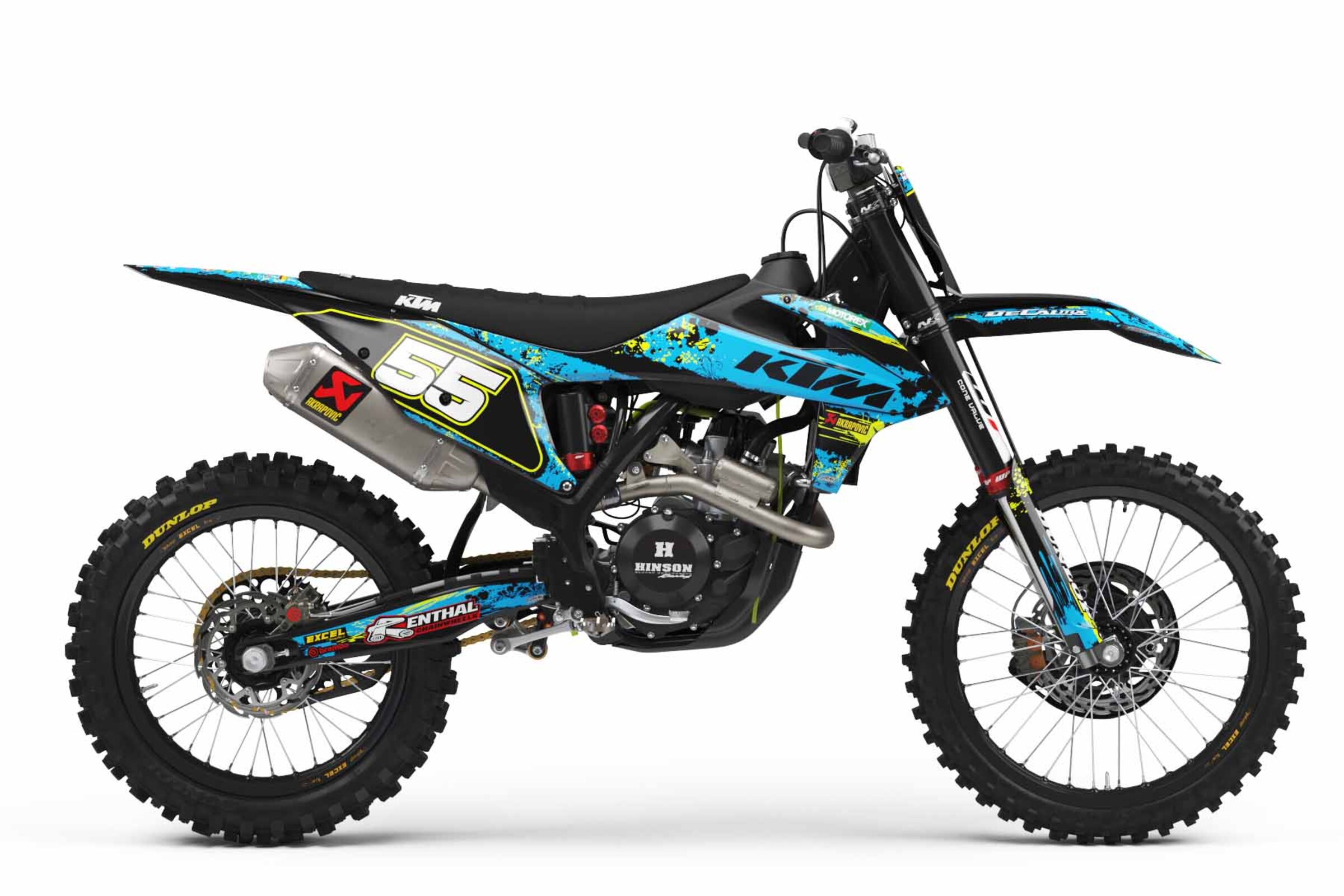 KTM EXCF Orange/White T-5 Semi Custom Complete Graphics Kit