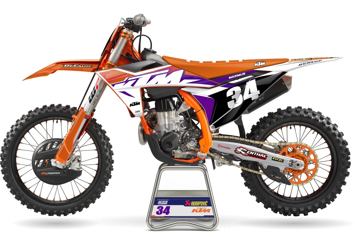 KTM SXF Orange/White MFG 2023 Semi Custom Complete Graphics Kit