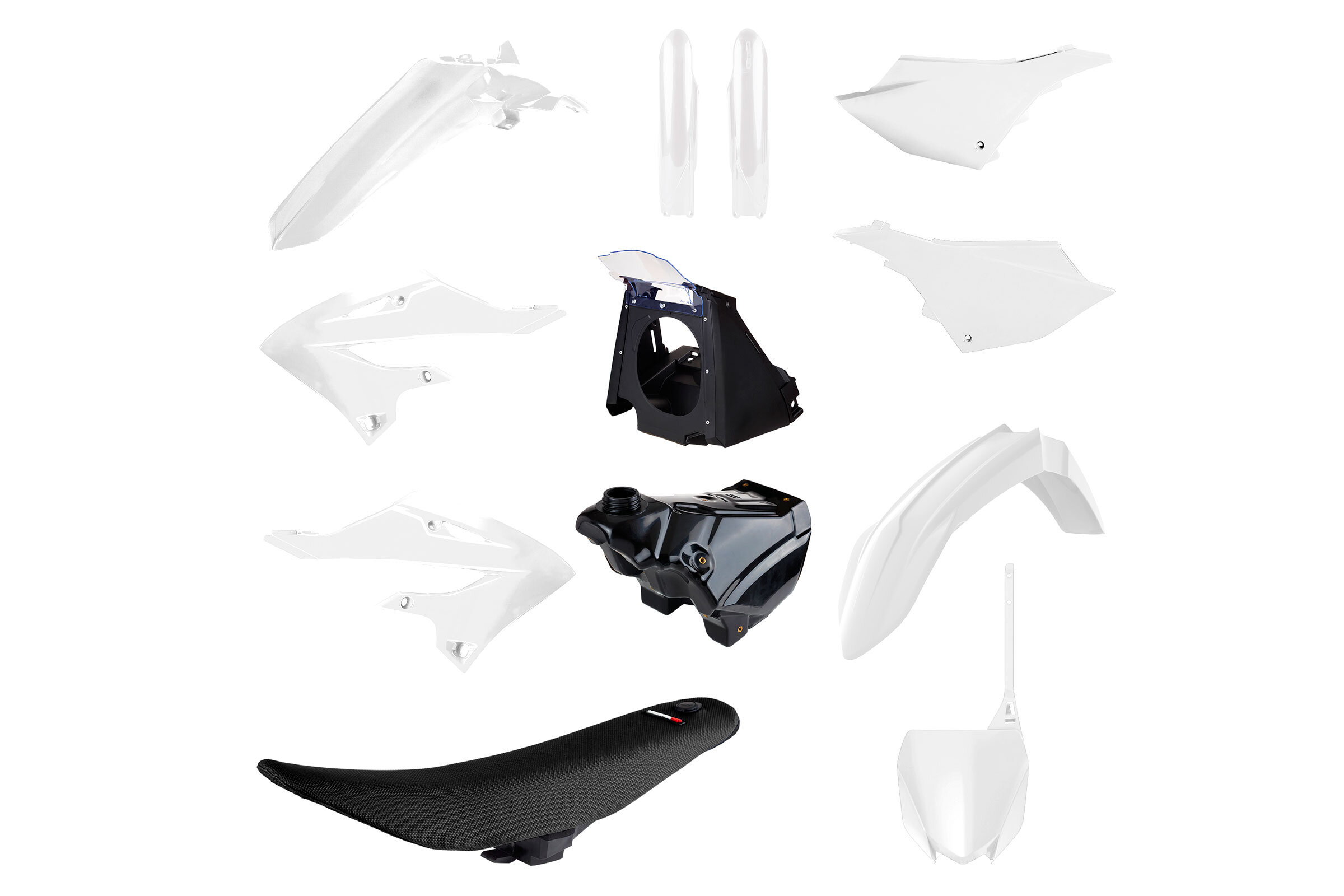 Polisport White Full Restyled Plastic Kit fits 02-21 YZ125, YZ250
