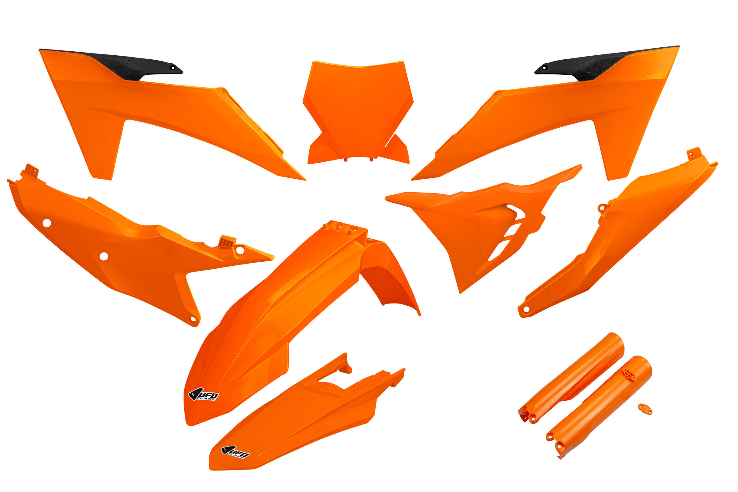 UFO Orange Vented w/Forks Plastic Kit 22-24 KTM SXF, XC, XCF